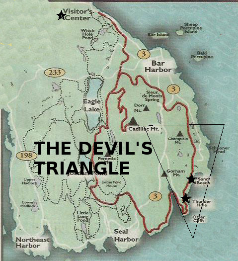 OLD MAPS OF ACADIA NATIONAL PARK: THE DEVIL'S TRIANGLE