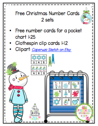 Christmas Number Cards 2 Sets ~ Preschool Printables
