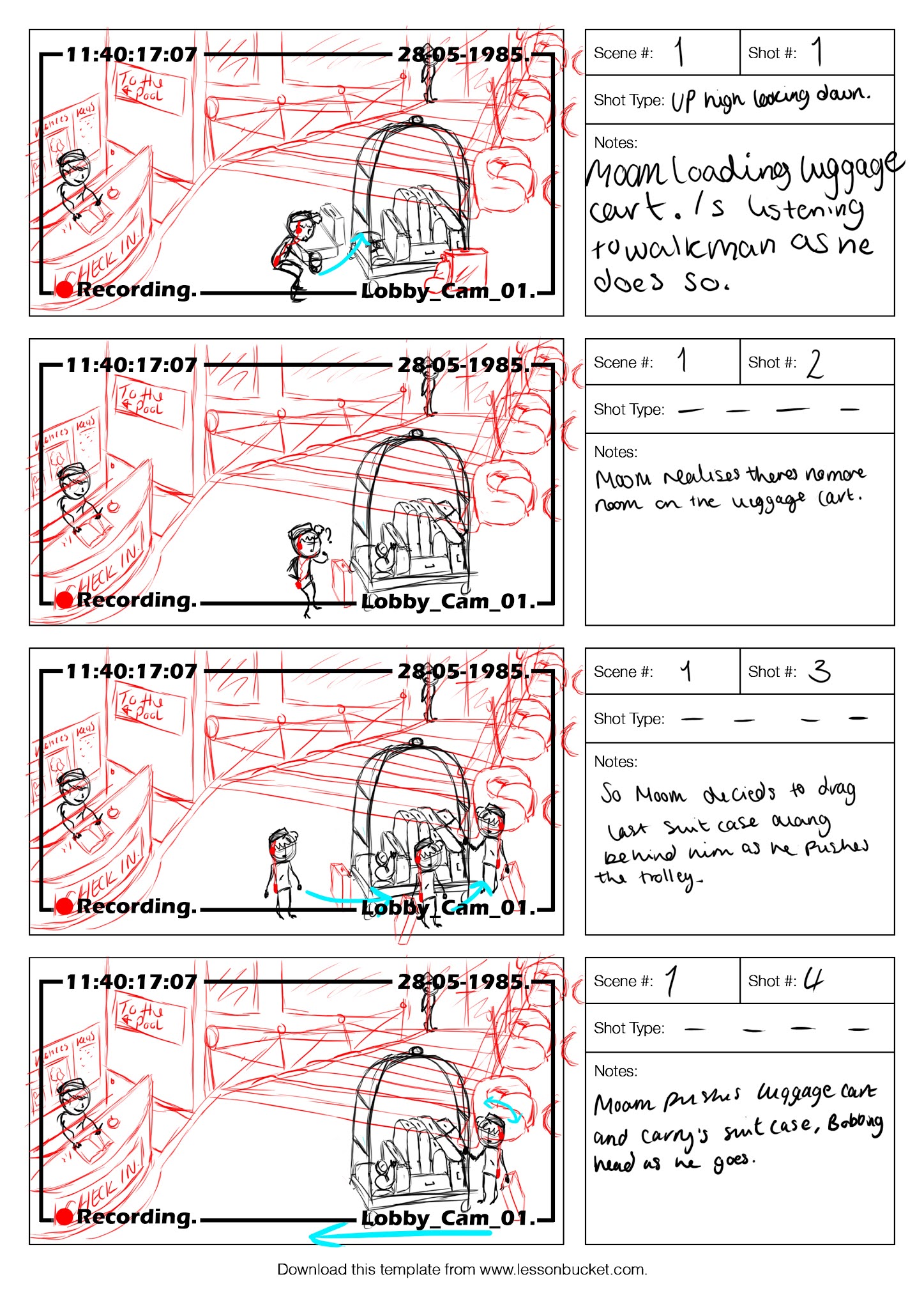 Collaboration: Given Scenario, Storyboards and Costume Designs.