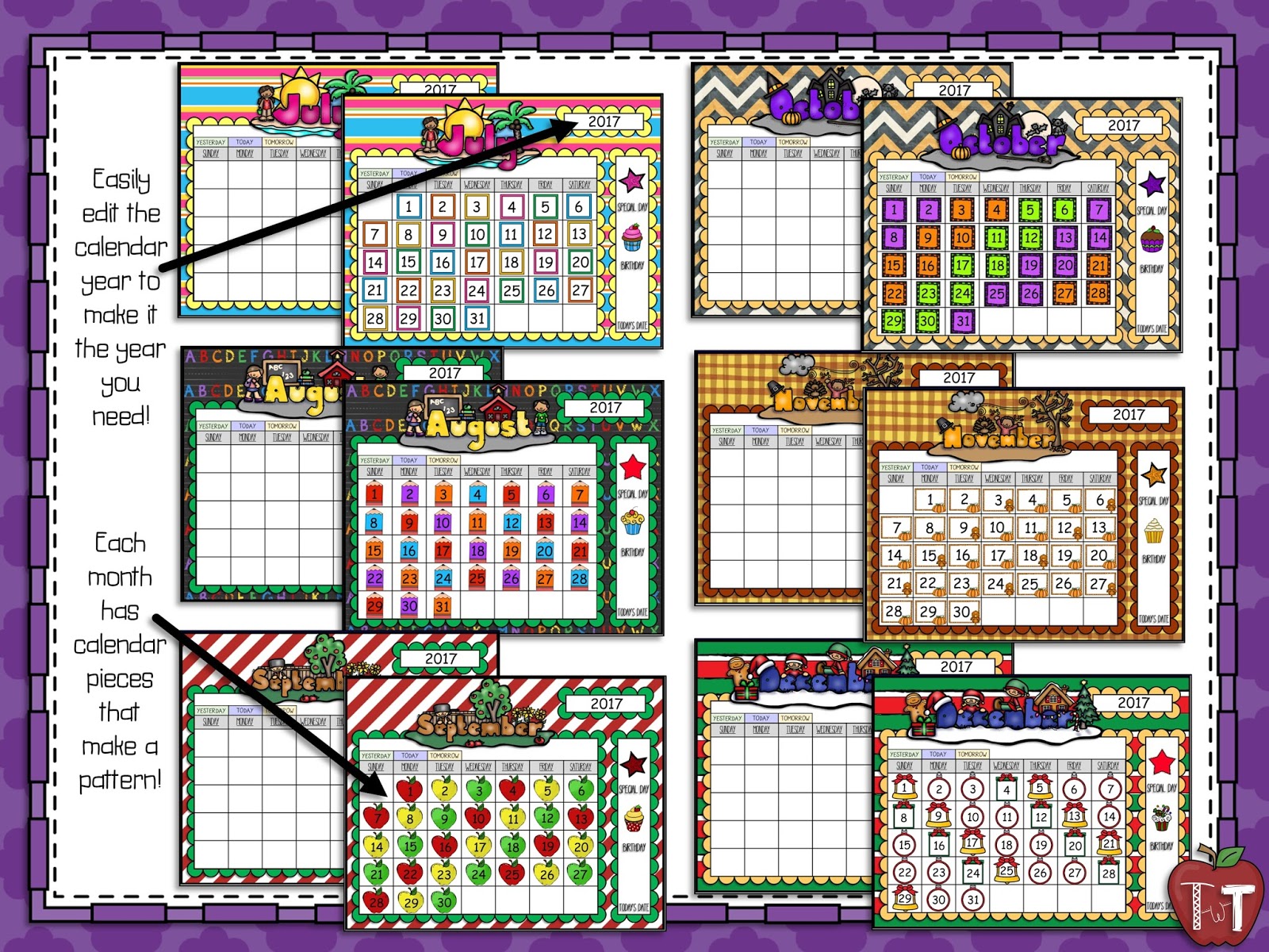 Teaching With Terhune: DIGITAL MORNING MEETING CALENDAR FOR THE SMARTBOARD