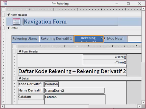 Membuat Form Menggunakan Navigation di Access - Access Terapan