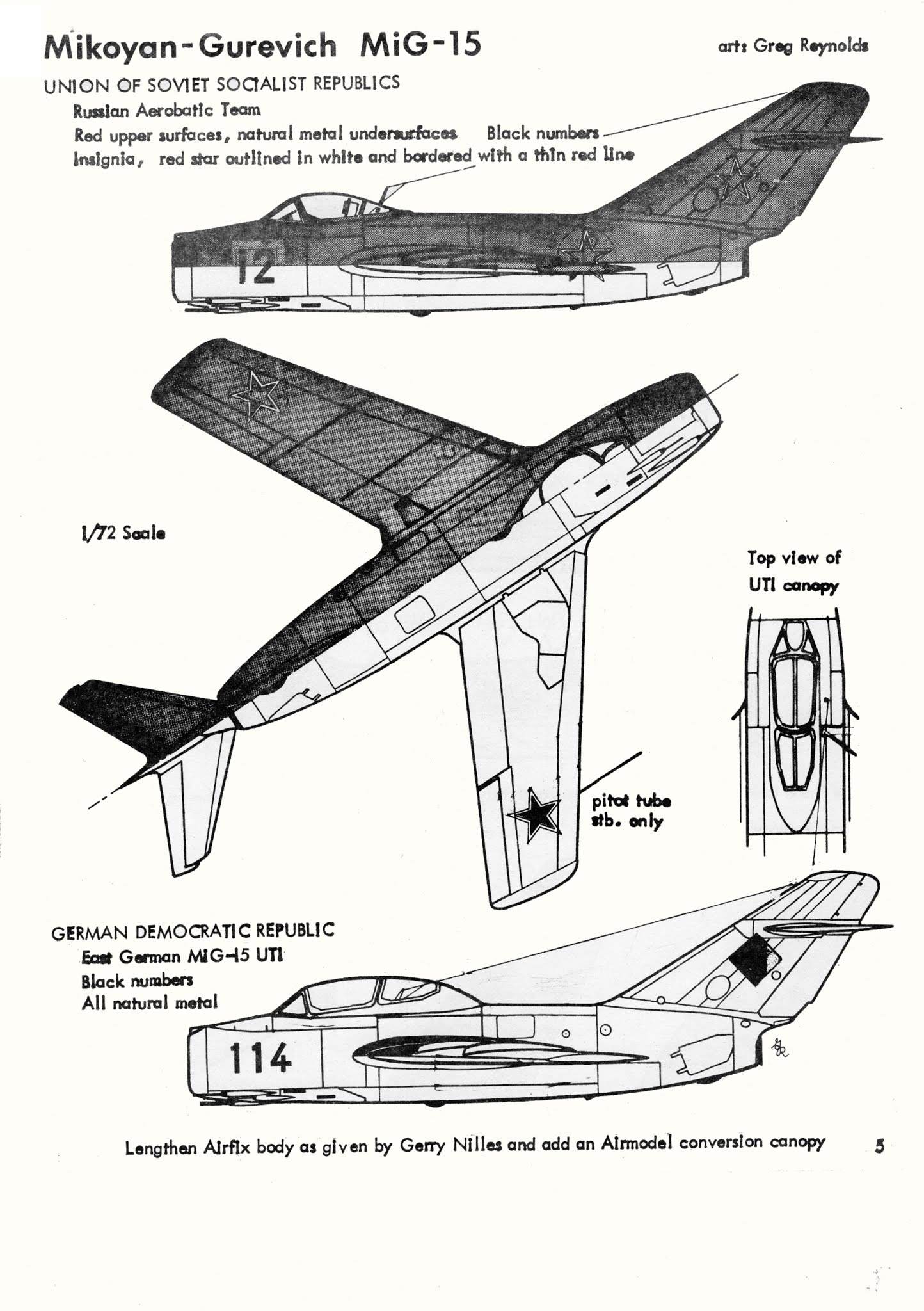 Oldsarges Aircraft Model blog: MIG-15 profiles