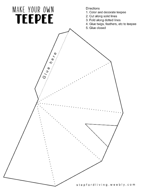Free Printable Teepee Craft (for Native American unit)