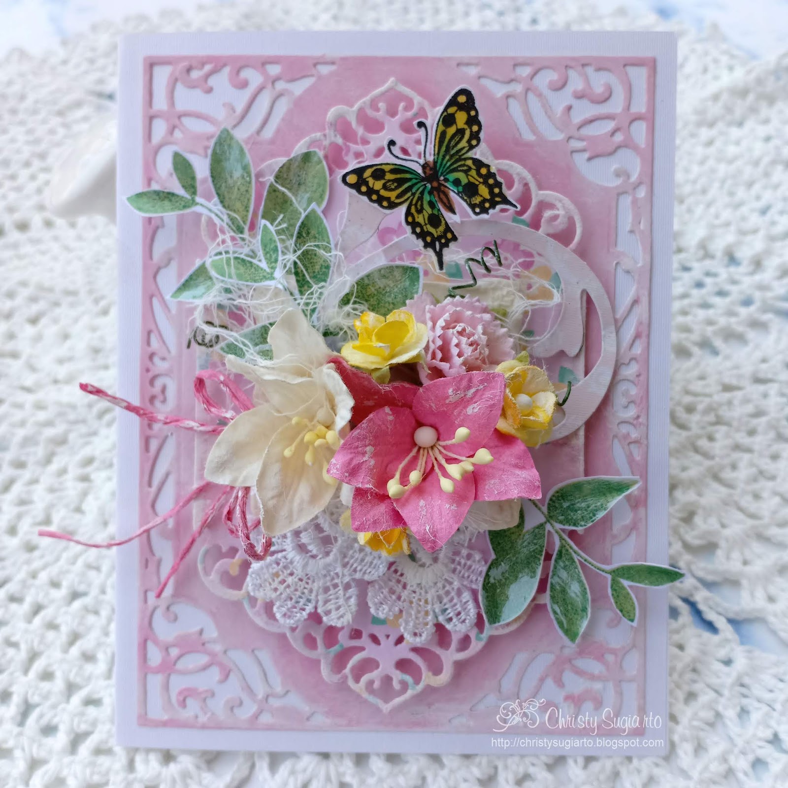 Christy Designs: Flowery Pink Card