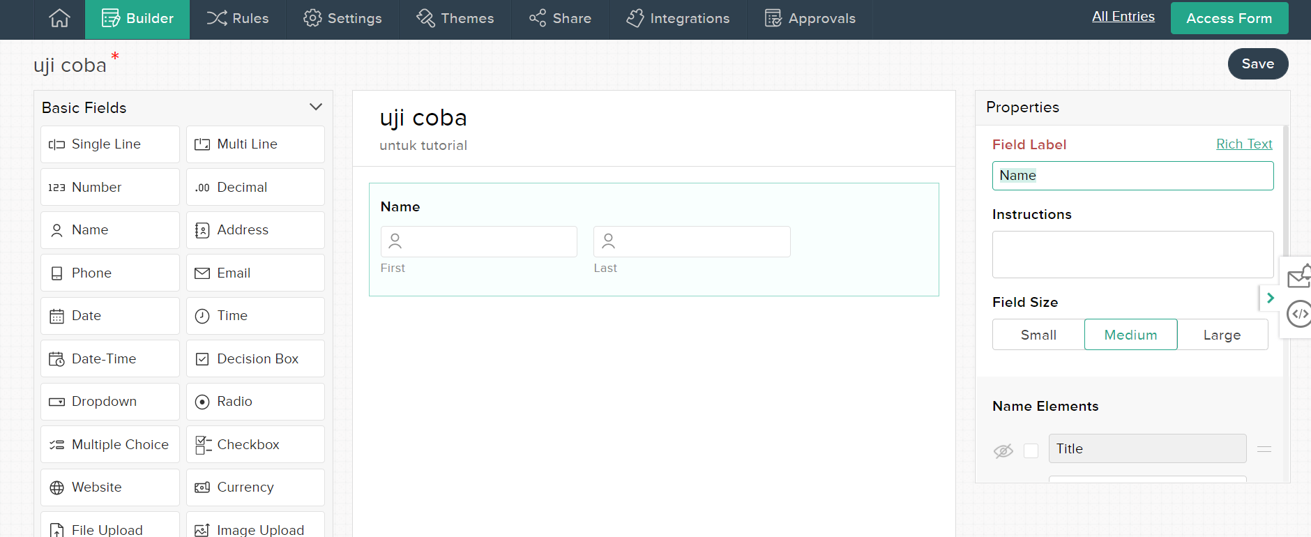 My New Journal: Tutorial menggunakan Zoho Form