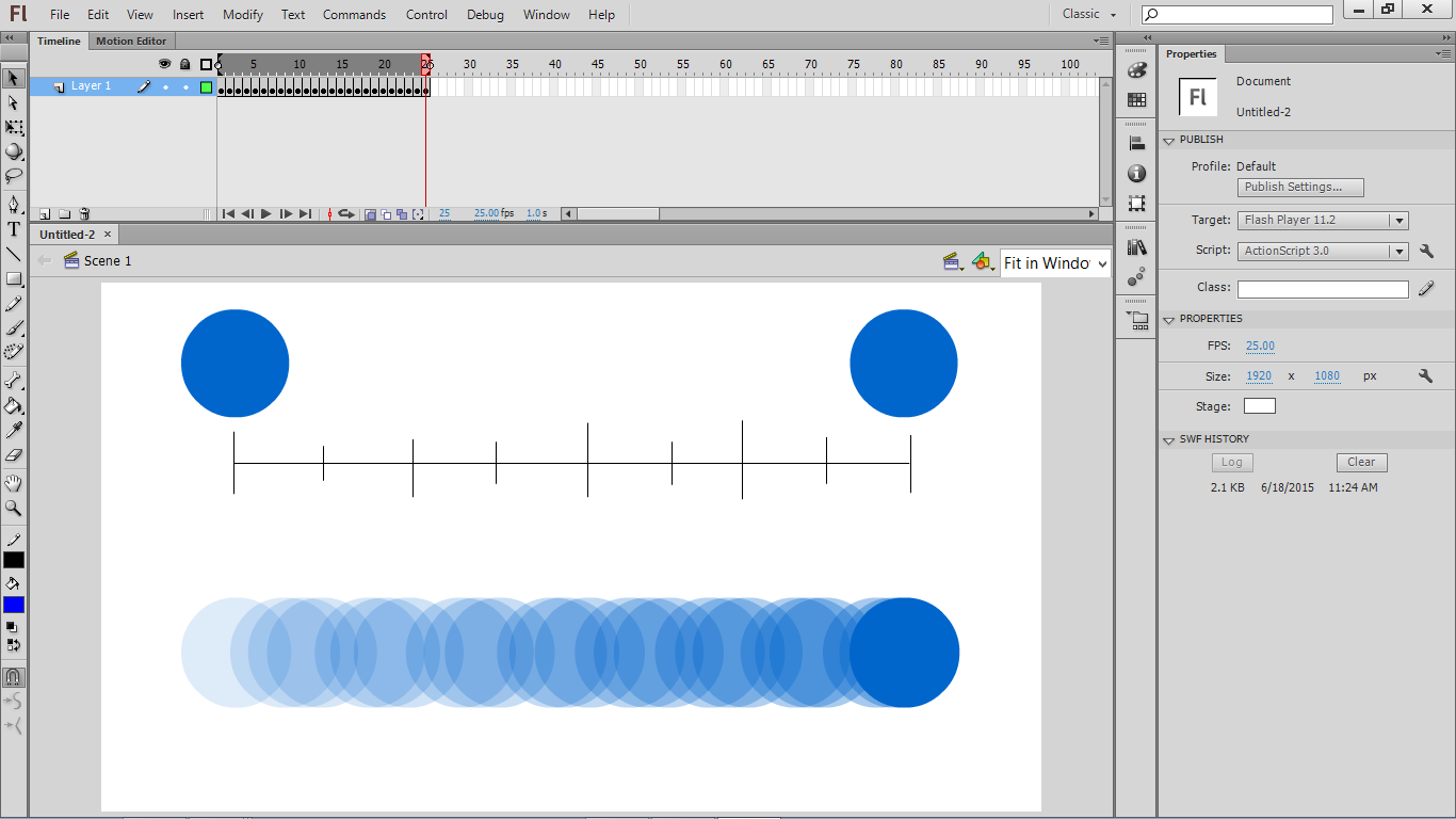 Digital Animation: Week 3 - Circle in Straight Line and Circle in Loop