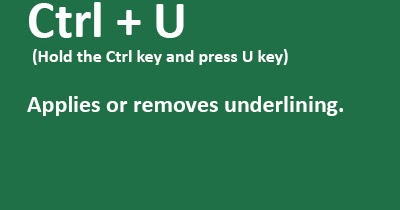 Raj Excel: Excel Shortcut Keys: Using Ctrl + U (Underlining the text)