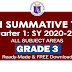 GRADE 3 2nd Summative Test: Quarter 1 (FREE Download) All Subject Areas ...