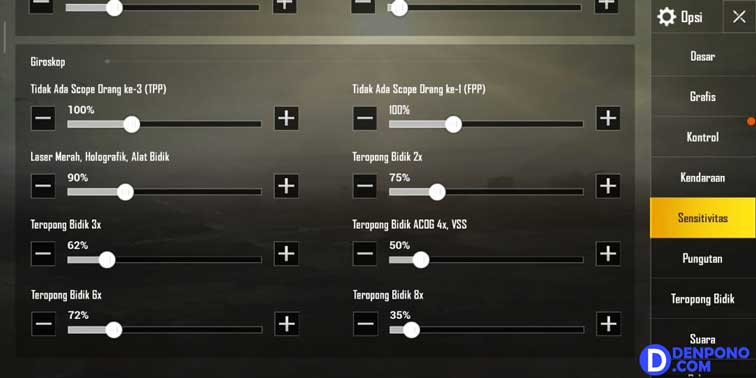 Cara Setting Sensitivitas PUBG Mobile Yang Baik dan Benar Ala Pro Player - Denpono Blog