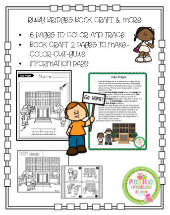 Ruby Bridges Book Craft and More ~ Preschool Printables