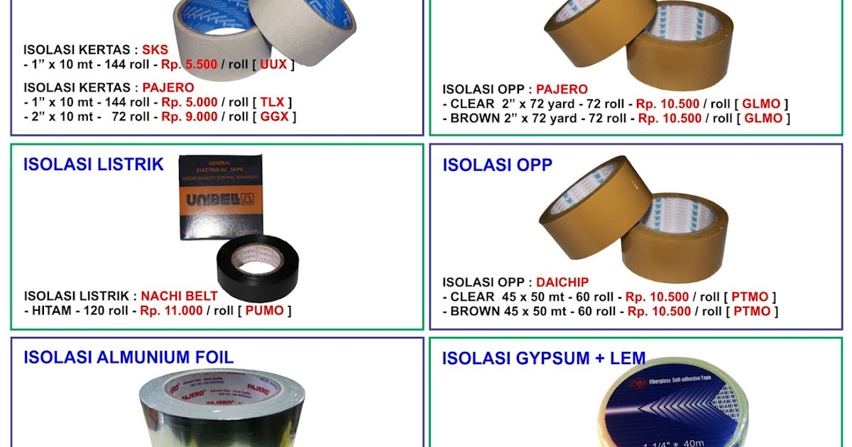 Importir Alat teknik - Pertukangan - Bahan Bangunan: ISOLASI