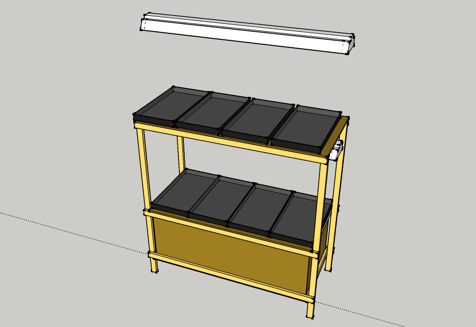 Joe's Garden Journal: How to build our 8 tray seed starting bench