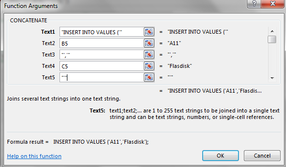 Import Data Excel ke MySQL dengan CONCATENATE pada Excel Import Data Excel ke MySQL dengan CONCATENATE pada Excel