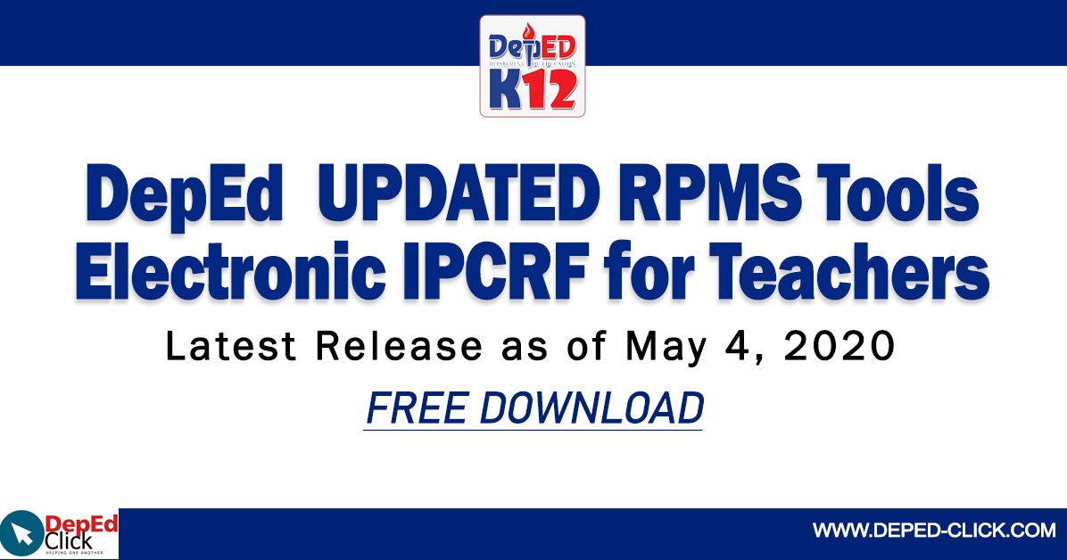 DepEd Latest RPMS Tools - Electronic IPCRF for Teachers - DepEd Click