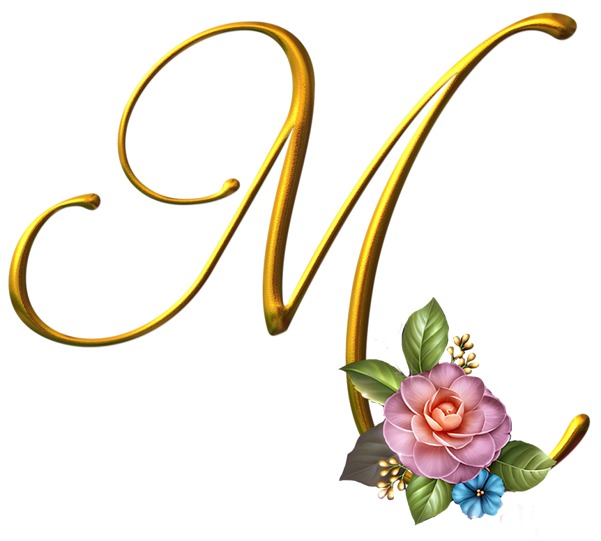 Sussurro De Amor Alfabeto Dourado Rosas Png