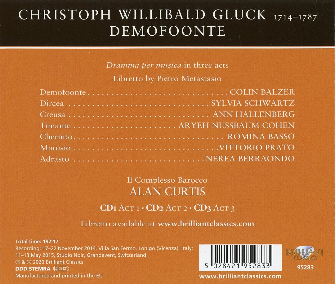 makdelart - classique: Gluck - Demofoonte (Il Complesso Barocco, Alan Curtis) [3CDs]