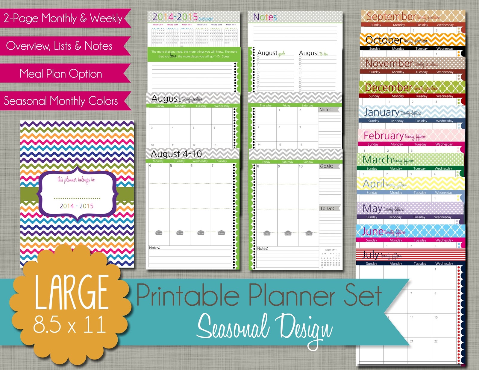 The Polka Dot Posie: How to Print & Assemble our Large Planner Pages