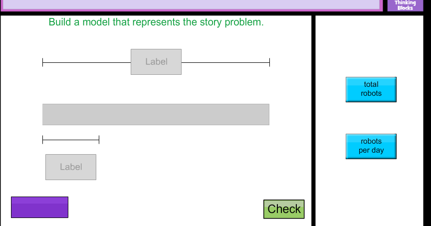 Time to Talk Tech : Thinking Blocks (Bar Model) on mathplayground.com