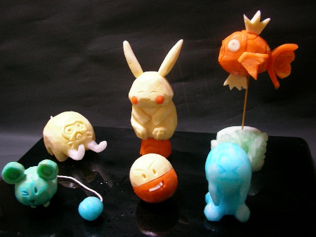 My Sushi World: vegetable pokemon carving