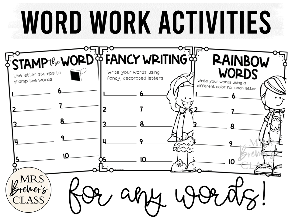 Word Work Activities for ANY Words | Mrs. Bremer's Class