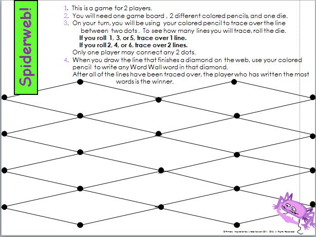Spiderweb! A Game to Make Your Own - Classroom Freebies