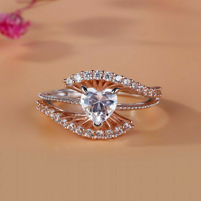 Heart shape diamond rings