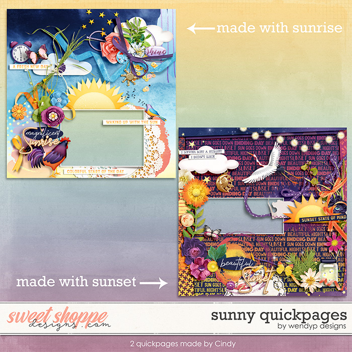 Sunrise & Sunset new in the Shoppe ~ ♥ scrap designs by wendy