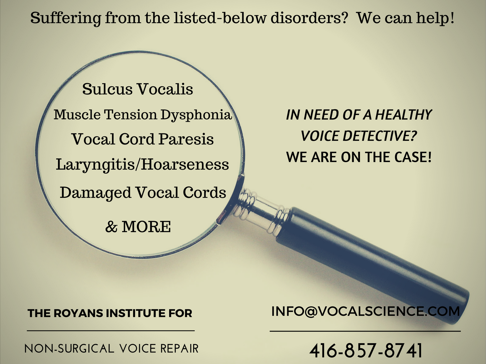 Vocal Science™ - Strategic Response! Do you have a voice/vocal problem ...