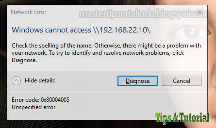 Cara Memperbaiki Network Error, Windows cannot access (0x80004005 ...
