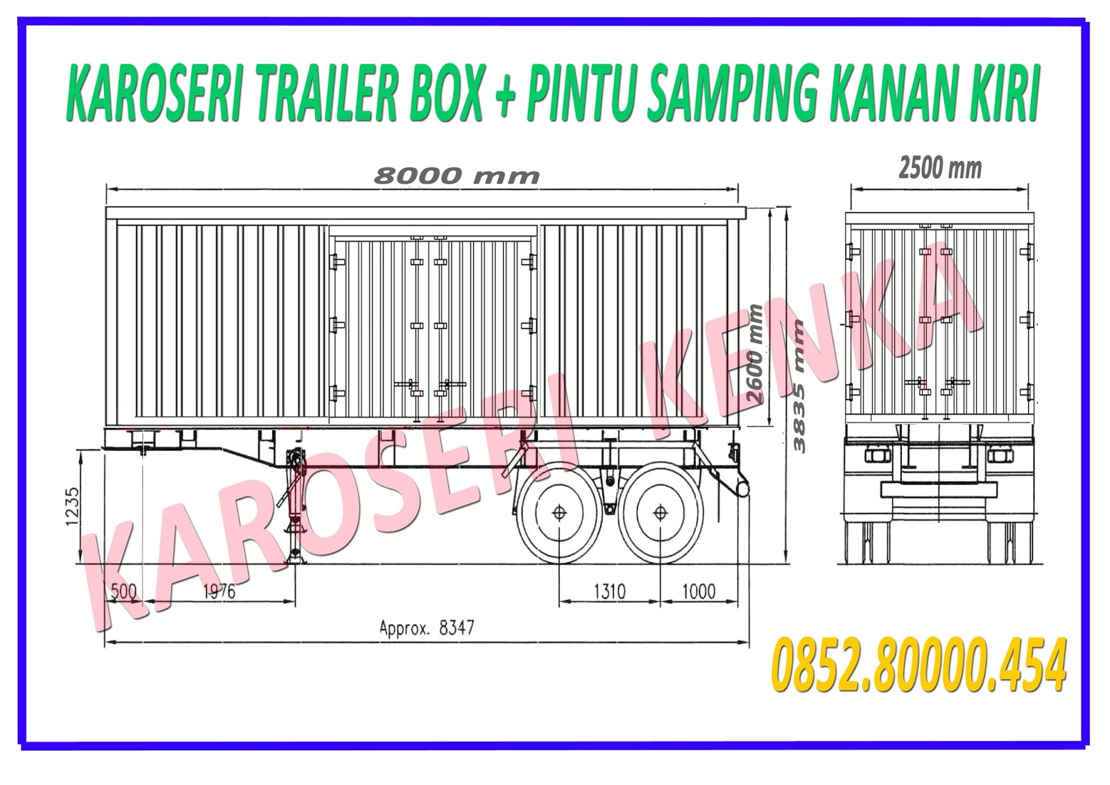 KAROSERI TRAILER dan DIMENSI UKURAN >> KAROSERI KENKA