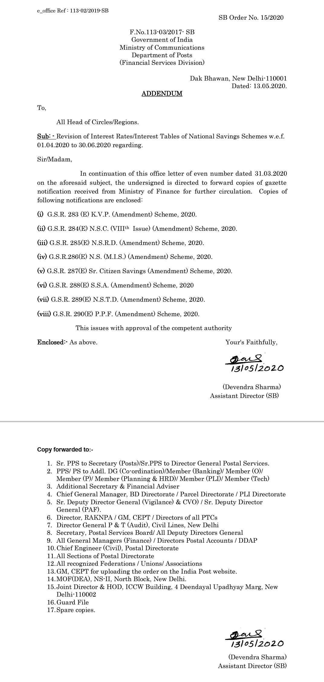 SB Order 15/2020 - Addendum - Revision of Interest Rates/Interest ...