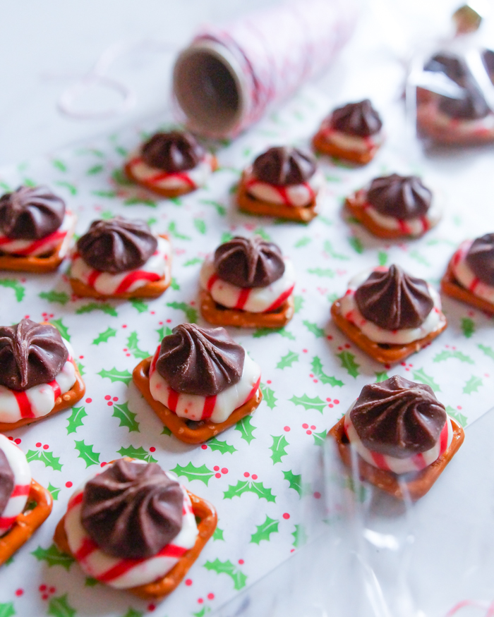 Candy Cane Star Pretzel Bites | Bake at 350°