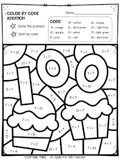 An Apple For The Teacher: 100th Day of School Color By Number
