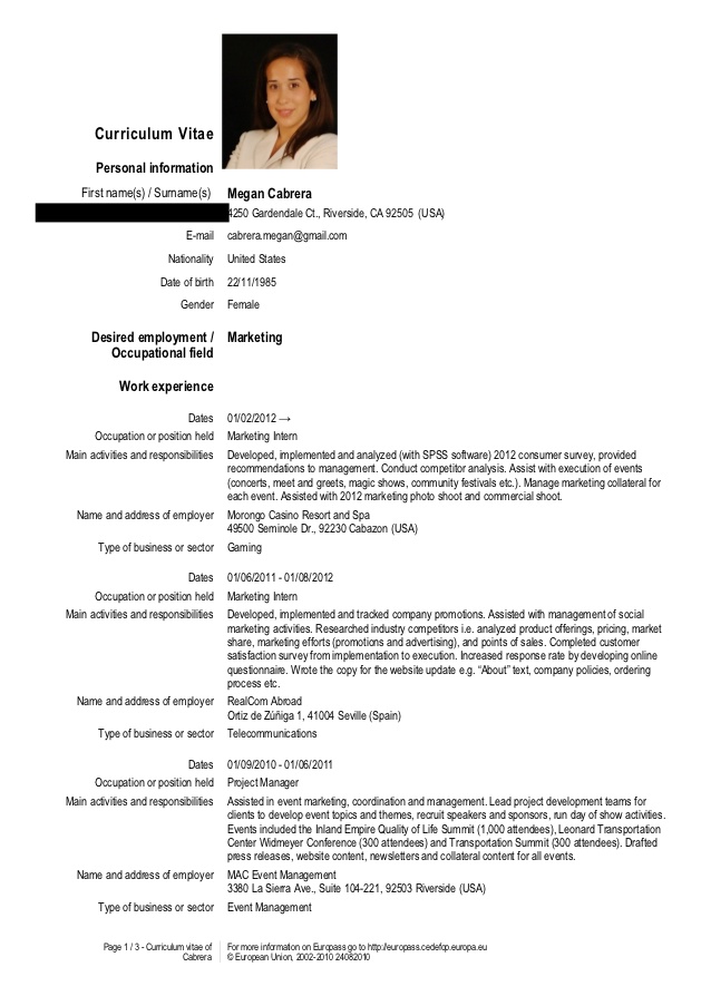 Curriculum Vitae Usa - Birthday Letter