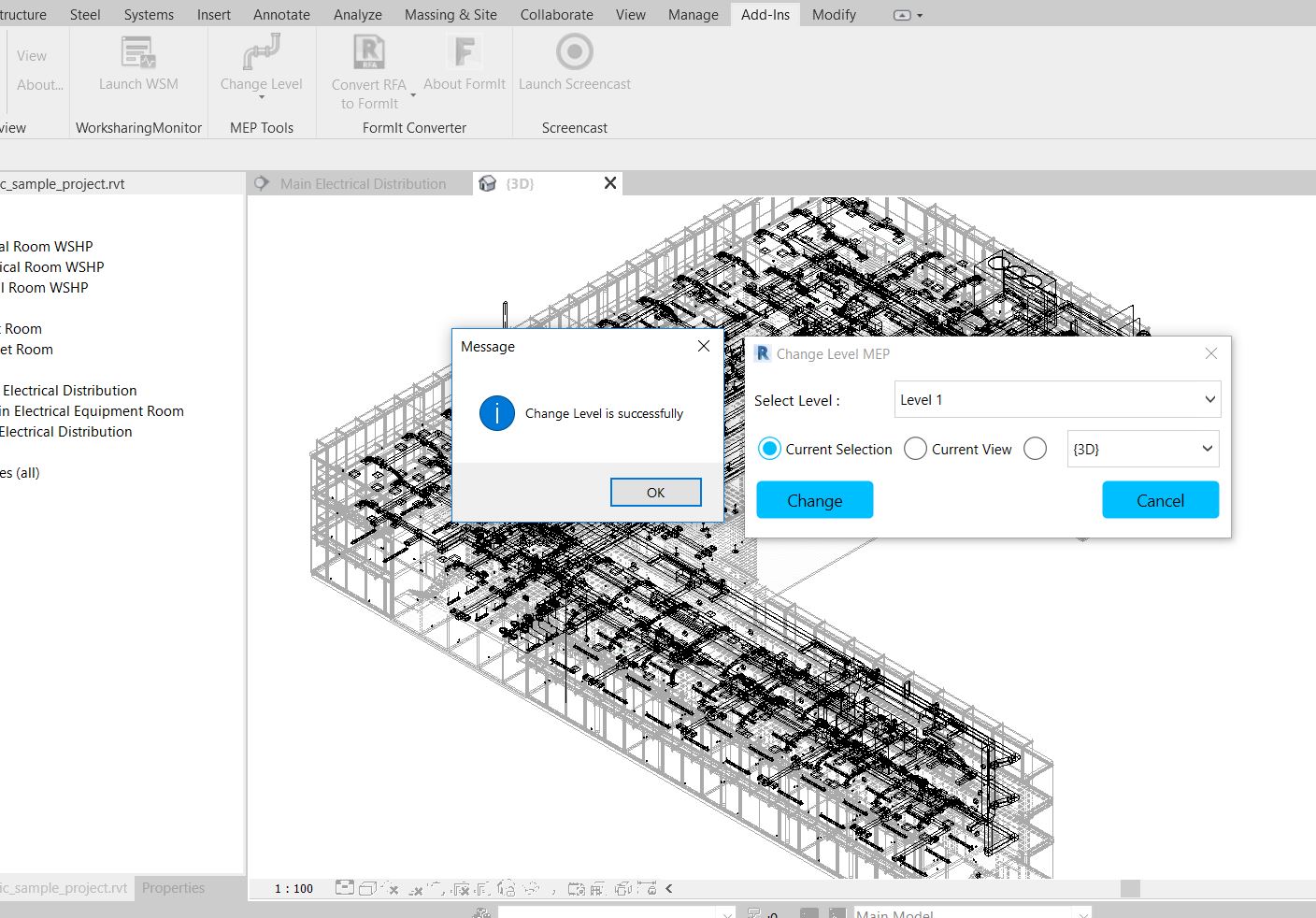 Revit Add Ons Change Level MEP revit-add-ons-change-level-mep