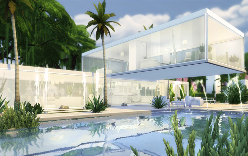 White Glass House #3 | Sims 4 Houses