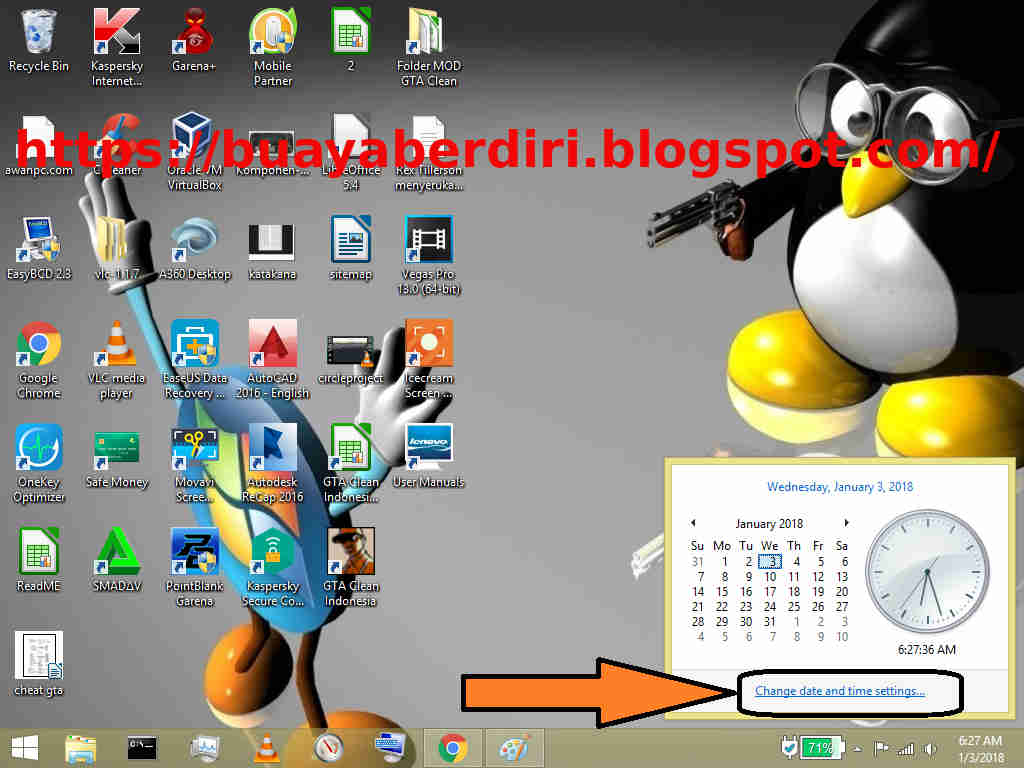 Mengubah tanggal dan waktu komputer di Windows secara manual