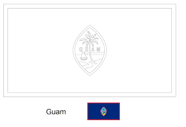 Geography Blog: Guam flag coloring picture