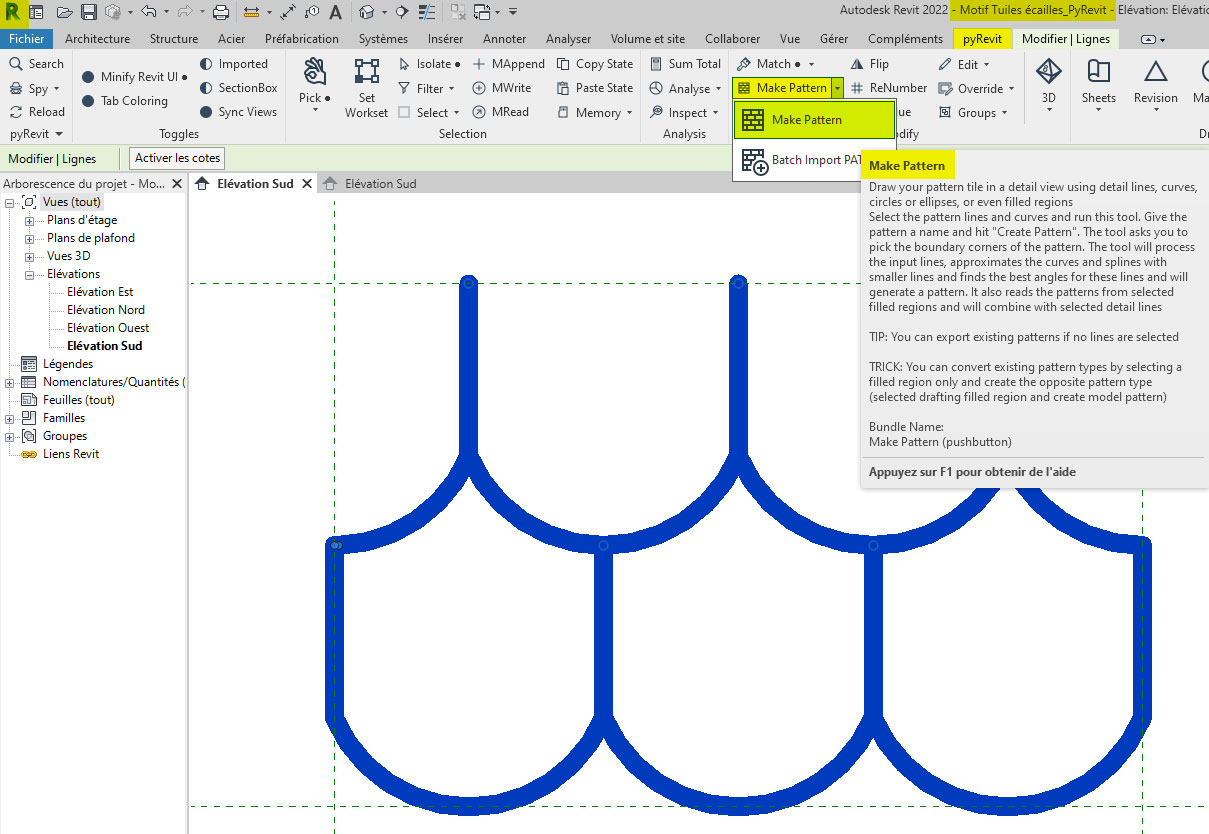 Revit-Mémo: Revit 2022_Motifs 2D avec pyRevit