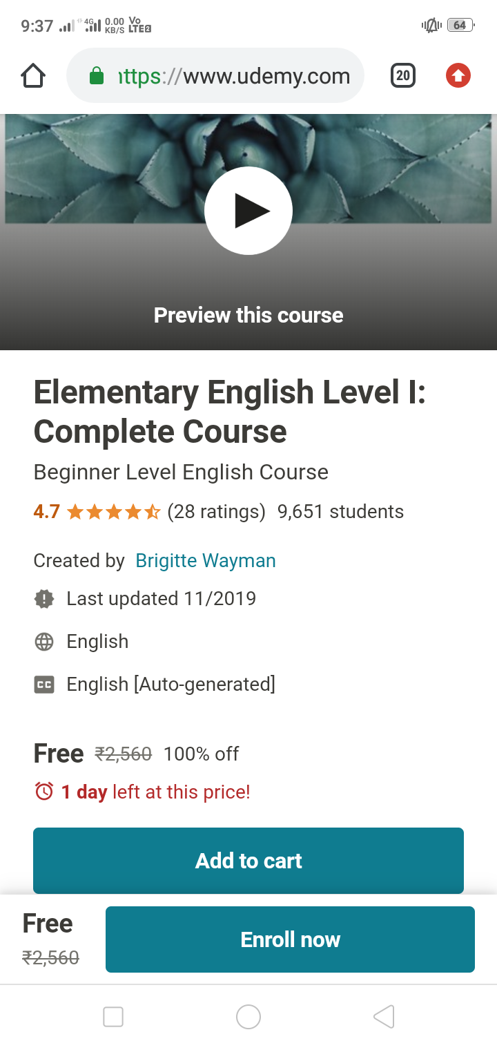 Elementary English level : Complete course