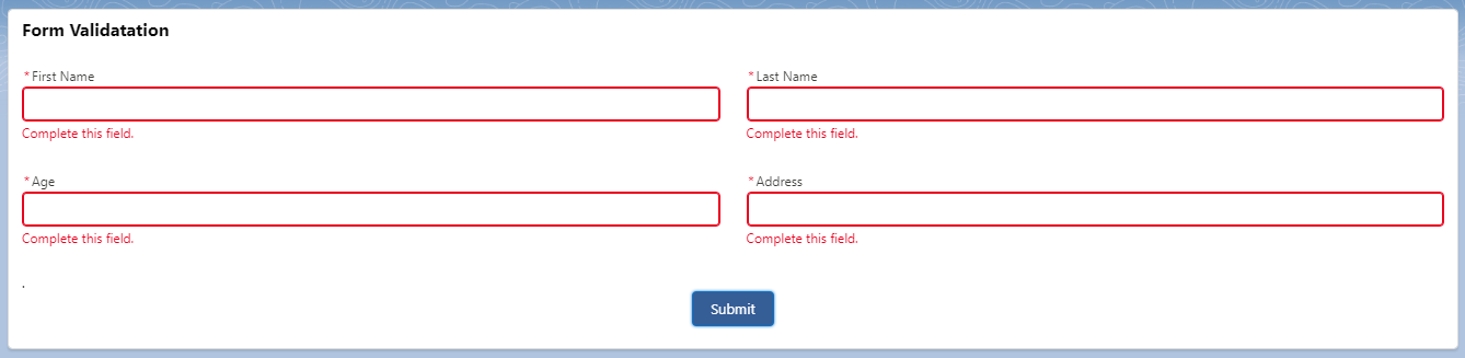 Validate Fields in Lightning Web Component Validate Fields in Lightning Web Component