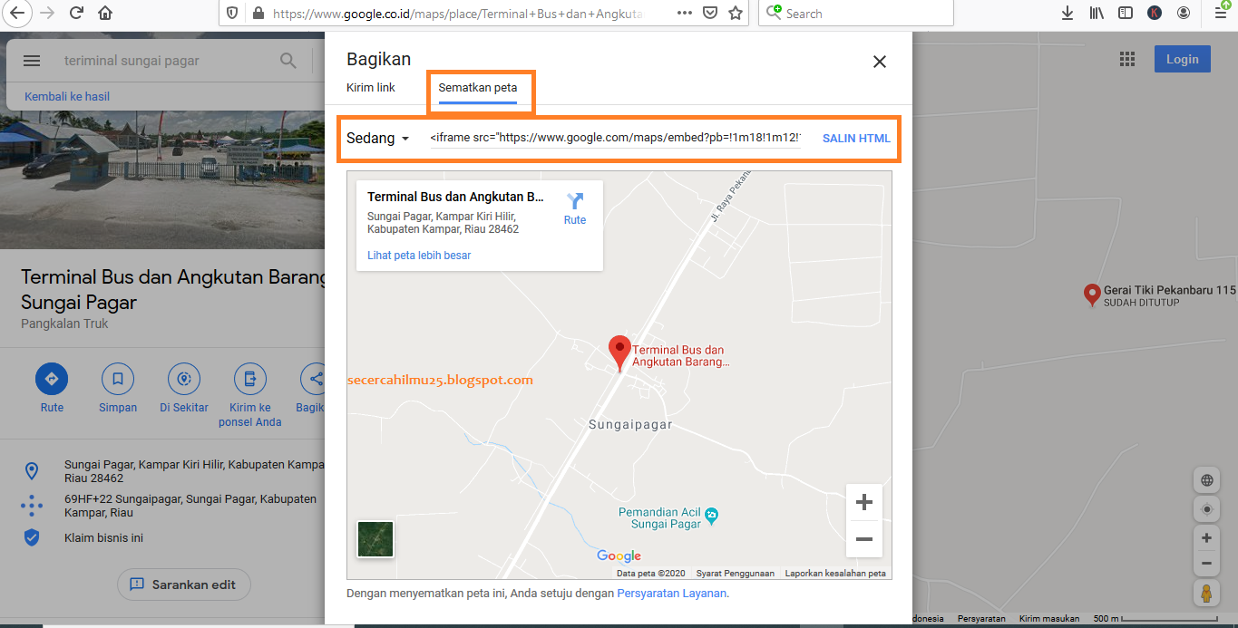 Cara Menampilkan Peta Lokasi di Website 2020 ~ Secercah Ilmu