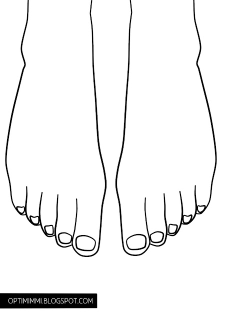 Toe nail art (a coloring page) / Taidetta varpaankynsien päälle ...