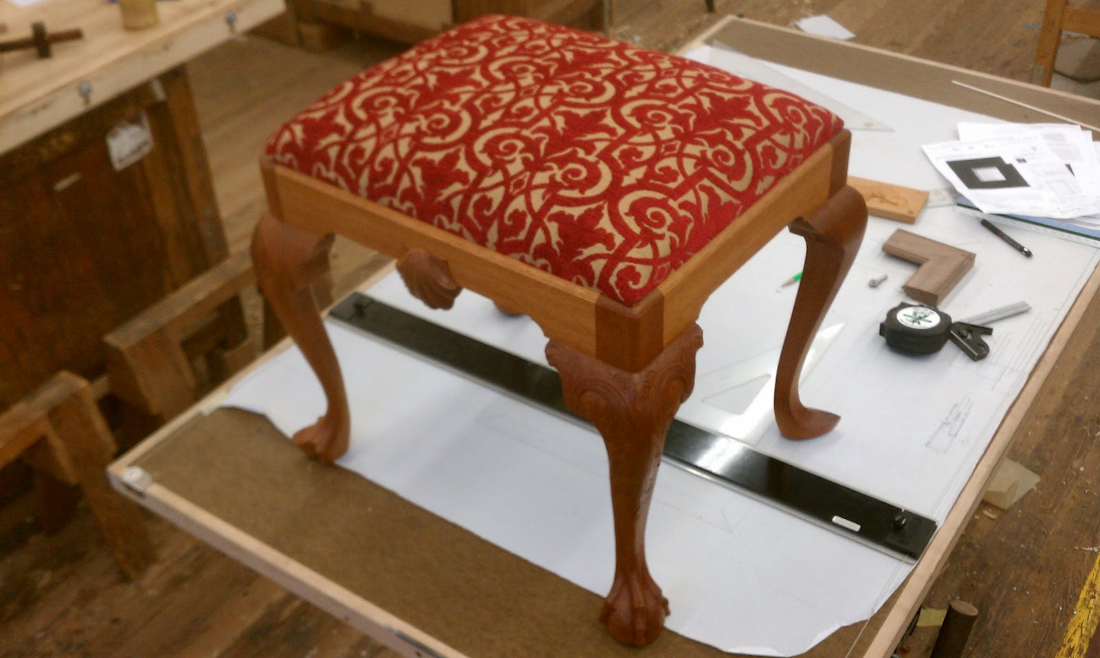 Heritage Woodworking: Georgian Footstool with 4 Different Legs
