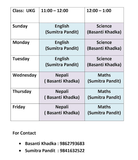 TRILOK SCHOOL: Online Class Routine