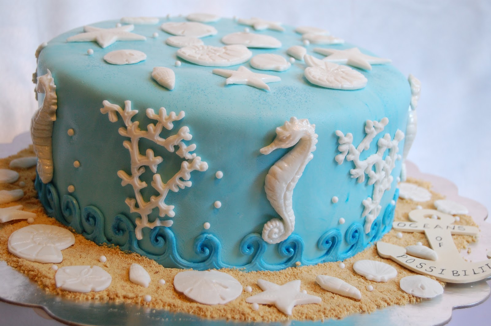 CUSTOMISED CAKES BY JEN: "Oceans of Possibilities" Seahorse Cake