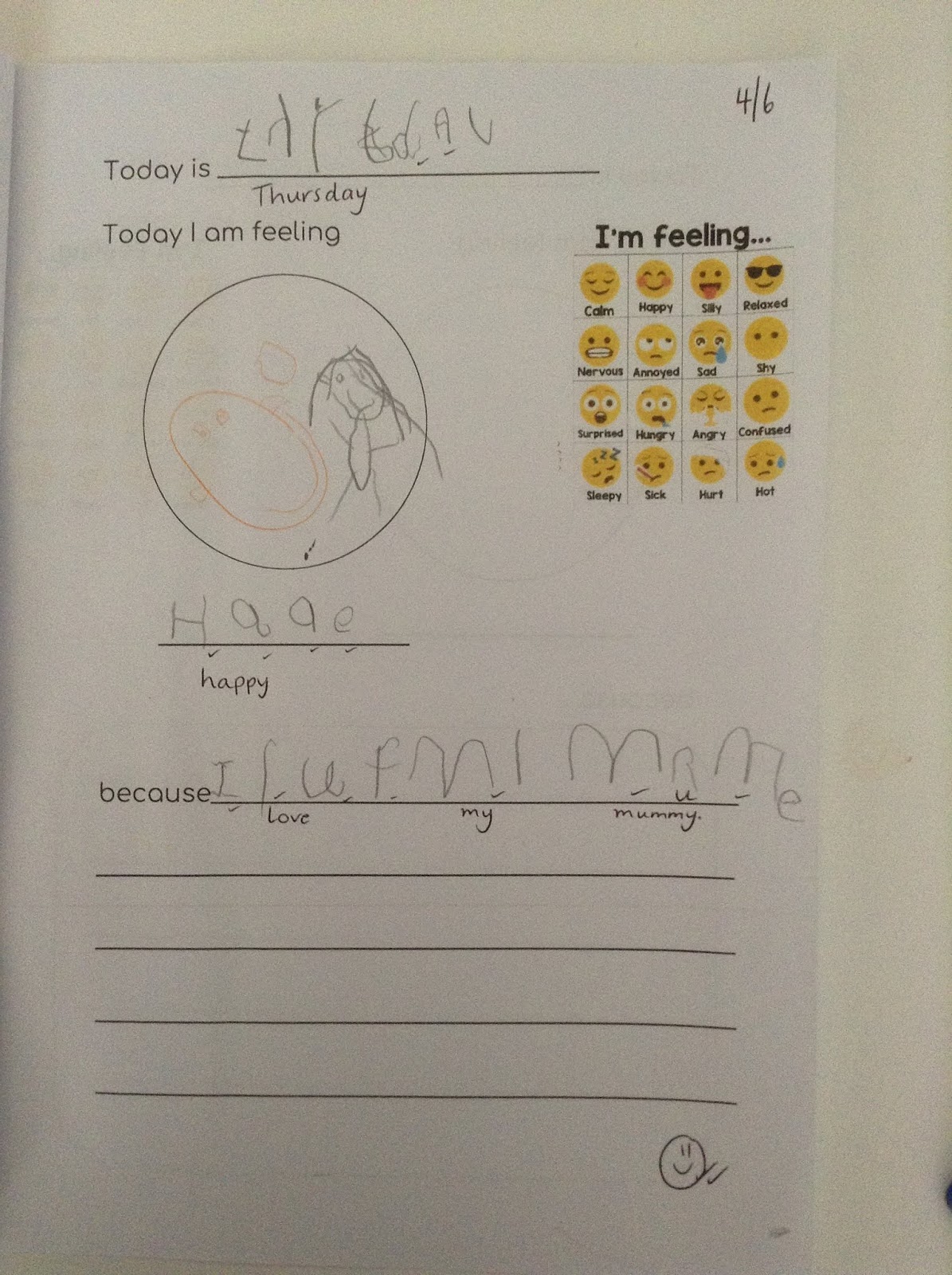Early Years: My Emotions and Me Journal Entries