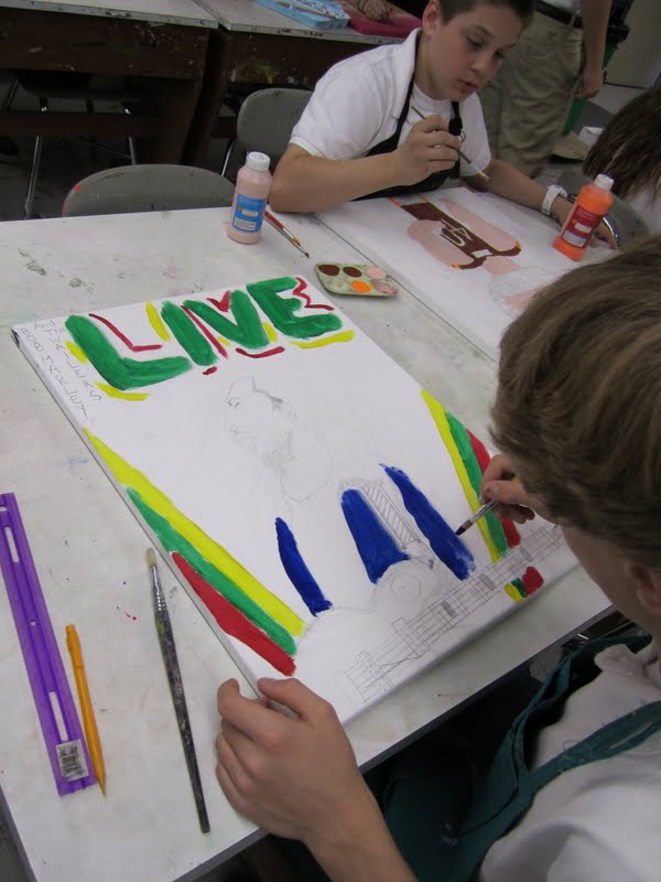 Think Create Art: Canvas Paintings- 8th Grade