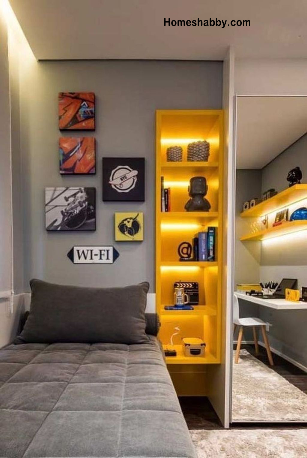 Inspirasi Kamar Tidur Mungil 2 x 3 M Terlihat Mempesona ~ Homeshabby ...