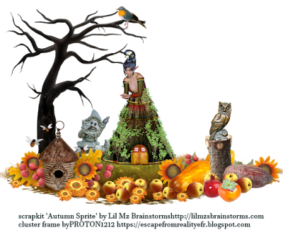 Escape From Reality Blog: FTU 'Autumn Sprite' Cluster Frames LMB